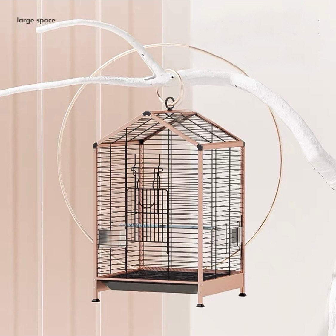 POPOCOLA Aluminum Modern Bird Cage Pink – Fluffurry